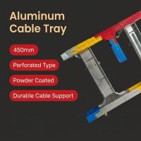 China 450mm Aluminum Cable Trunking Perforated Cable Tray Powder Coated for sale