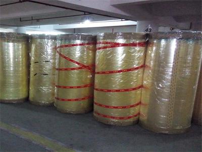 China Waterproof acrylic adhesive bopp transparent jumbo roll for sale