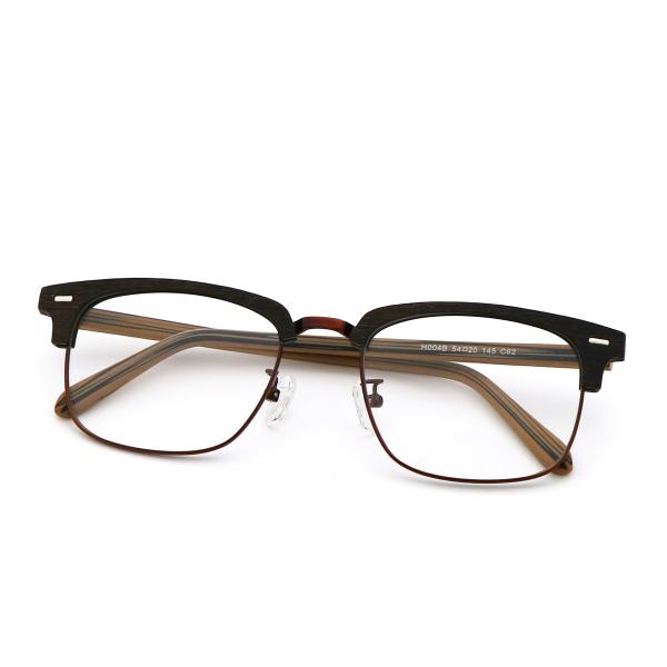 Quality Unisex Full-rim Wood Grain Acetate Optical Glasses Frame MR H004B for sale