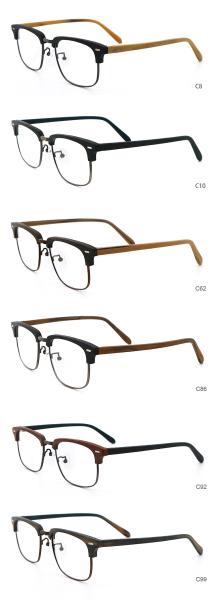 Quality Unisex Full-rim Wood Grain Acetate Optical Glasses Frame MR H004B for sale