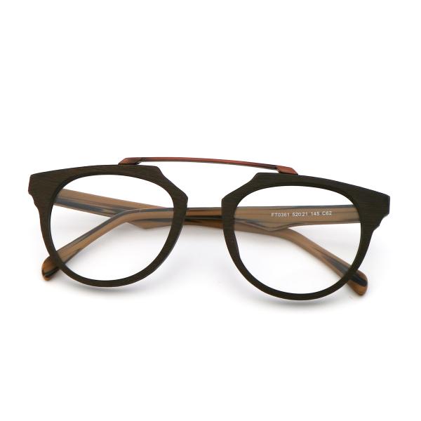 Quality Vintage Manual Wood Grain Acetate Optical Glasses Frame MR 0361 for sale