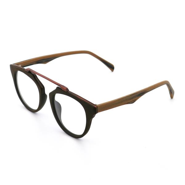 Quality Vintage Manual Wood Grain Acetate Optical Glasses Frame MR 0361 for sale