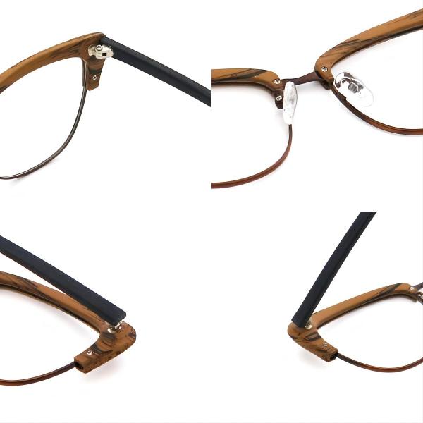 Quality Retro Handmade Wood Grain Acetate Optical Glasses Frame MR 0364 for sale