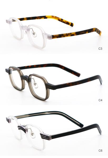 Quality Arrivals Polygons Grey Green Acetate Glasses Frame High Quality for sale