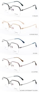 China Titanium Half Frame Glasses Polygons Titanium Glasses Beta Titanium Frame Glasses for sale