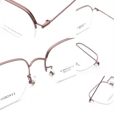 China Titanium Half Frame Glasses Polygons Titanium Glasses Beta Titanium Frame Glasses for sale