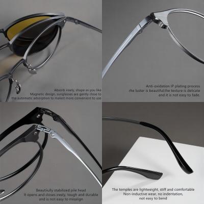 Cina Occhiali di Titanio Puro di Aluminio Elittico Clip On Occhiali uomo d'affari Occhiali Ottico Professionista in vendita