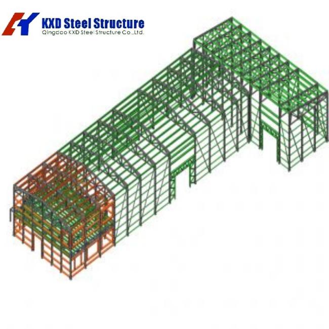 Aerial view of steel workshop complex
