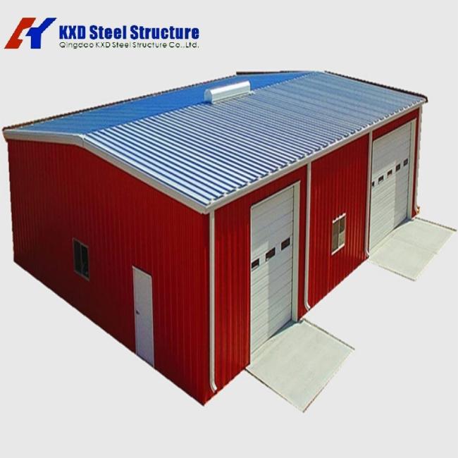 Interior view of prefabricated steel workshop
