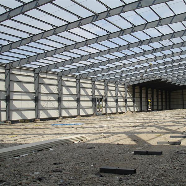 Quality EPS Insulated Roof Cladding Metal Frame Prefaricated Workshop Warehouse for sale