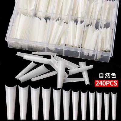 Cina Easy Wear 240 Pcs / Bag Custom Easy French Natural Long Tapered Straight XXL XXXL Coffin Shape Nail Tips in vendita