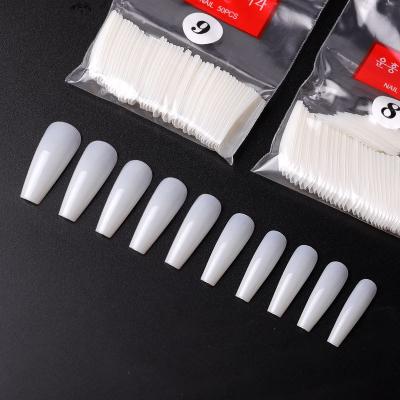 Cina Easy Use 500pcs Ballerina Nails Extension System Full Cover Carved Nature Clear Stiletto Fake Coffin Nail Tip in vendita