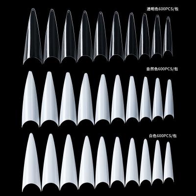 Cina Wholesale easy use extra long c curve nail tips for salon use, natural long nail art tips in vendita