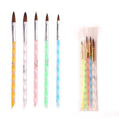 Cina Comfortable Pure Handmade Round Shape 3D Handle Nail Brushes for Acrylic Application, Professional Nail Art Brush Manicure for Women in vendita