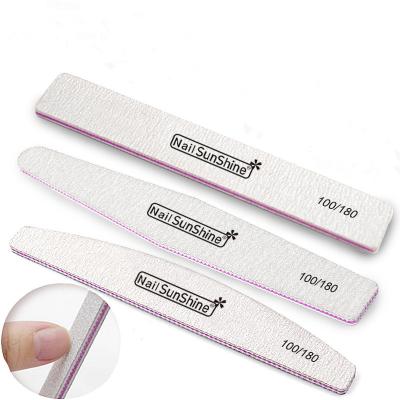 Cina Nail Polish Logo Printed Double Sided Custom Made Professional 100 180 240 Half Moon Emery Nail File in vendita