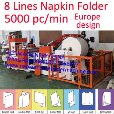 China Germany Design Super High Speed Paper Napkin Converting Machine 4 Lines 5000 Napkin Per Minute for sale
