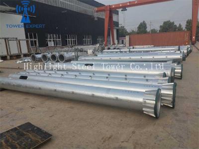 China Concrete Base Steel Monopole Tower Hot Dip Galvanization For Telecom And Electric Transmission for sale