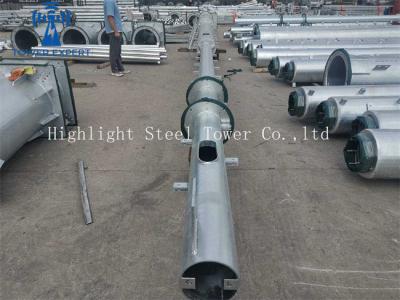China Hot Dip Galvanization Monopole Antenna Tower Galvanized Steel Pole Concrete Base for sale