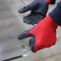 China Knitted Nylon Polyester Working Gloves Latex Coated For Construction for sale