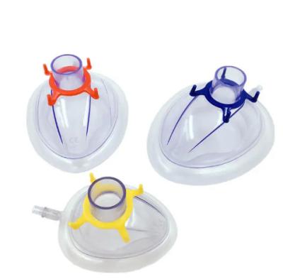 China CE Approved Disposable Adult Air Cushion PVC Anesthesia Mask With Cushion For Face à venda