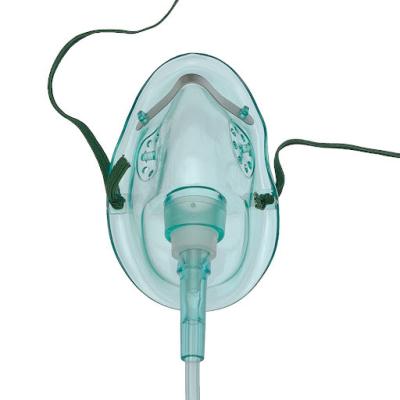 China Venda a retalho Preços Baratos Material Médico Transparente Máscara de Oxigénio PVC Para Hospital Com Tubos de 2,1m à venda