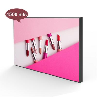China High Brightness Window Facing Display 700-3500 Nits Super Narrow Bezel LCD Monitor 9mm Hanging Digital Signage for sale