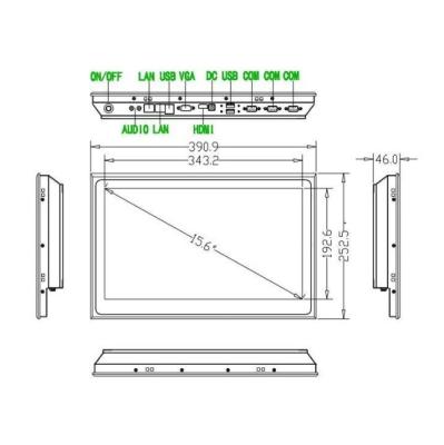 China 15.6" Industrial Open Frame LCD Monitor I5 Windows Computer Resolution 1920x1080 for sale