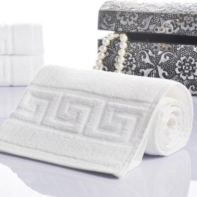 China Wholesale custom jacquard logo100% cotton terry face towels for hotel for sale