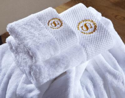 China Wholesale Custom Embroidered Logo White Luxury Hotel Towels Bath Set 100% Cotton Towel for sale
