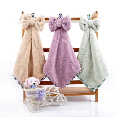 China wholesale Cute Cartoon hanging Microfiber kitchen hand towel for sale