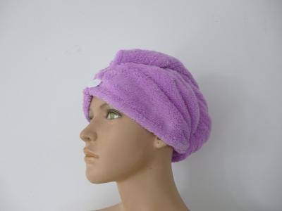 China bathroom quick-dry soft feeling coral fleece hair dry cap bath towel for sale