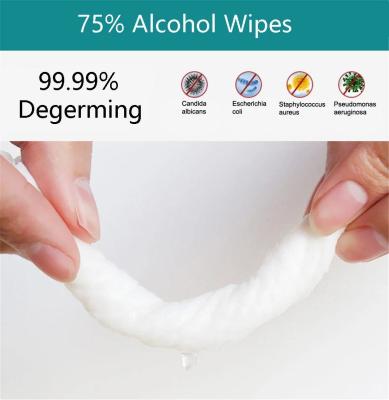 China Disposable White Alcohol Wet Wipes , Non Woven Antiseptic Baby Wipes for sale