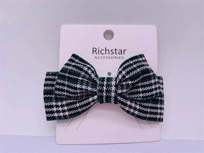 Cina Stripe Bow Accessori per capelli per bambini Clips per capelli Multiscene in plastica in vendita
