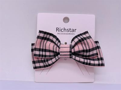 Cina Stripe Bow Accessori per capelli per bambini Clips per capelli Multiscene in plastica in vendita