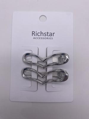 China Lightweight Basic Design Silvery Metal Hair Clips for Hair Styling for sale