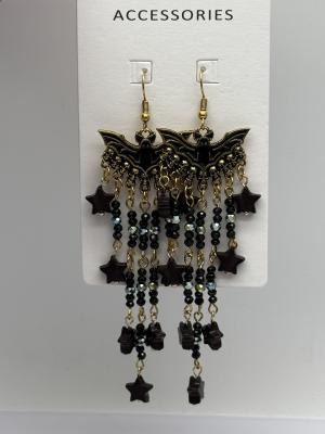 China Adults' Stylish Halloween Bat and Star Chandelier Earrings in Various Styles for sale