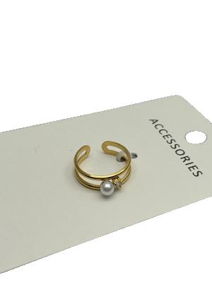 China 925 Sterling Silver Adjustable Pearl Ring for Women for sale