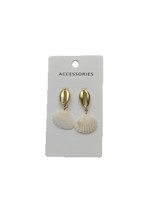China Bohemian Natural Shell Conch Pearl Gold Plated Drop Earrings for sale