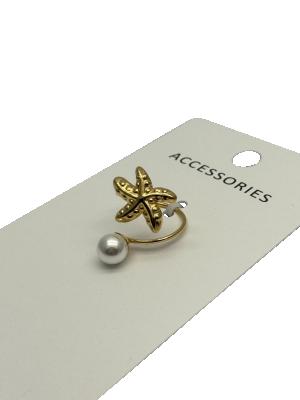 China Fashion Starfish Shell Ring Stainless Steel Unisex Jewelry for sale