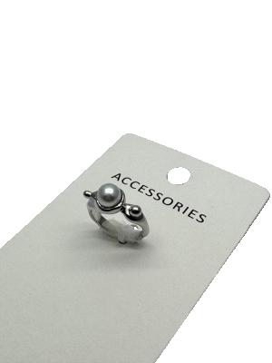 China Fancy Ladies Ring Silver White Freshwater Pearl Adjustable Stackable for sale