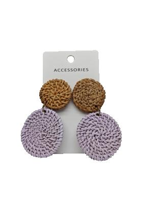 China Handmade Bamboo Weave Drop Earrings for Women Casual Formal Party for sale