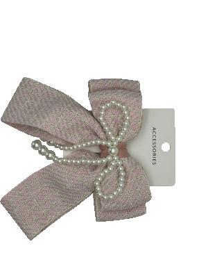 China Fabric Hair Accessories Bow Pearl Streamer Hairpin for Parties for sale
