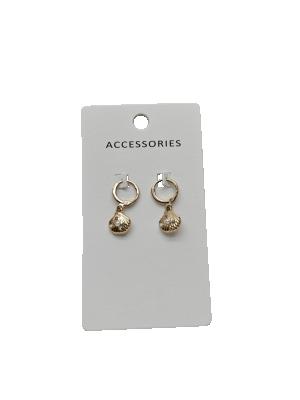 China Fashion Jewelry Dainty Hot Selling New Trendy European Copper of Imitation Pearl Sea Shell for Ladies Brass Earrings for sale