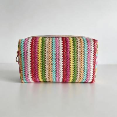 China Bulk Woven Straw Cosmetic Bags | Colorful Travel Toiletry Pouch for sale
