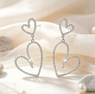 China Durable Alloy Heart Drop Earrings | Handmade Women'S Fashion Earrings for sale