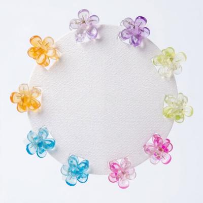 China Custom Mini Acrylic Flower Hair Claws Wholesale – Cute Transparent Hair Pins Set on Display Card for sale