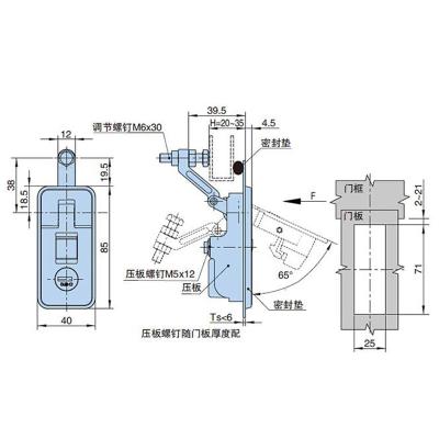 Cina Black Bite Flower Treatment Compression Lock Fermo per cassetta degli attrezzi/rimorchio camper/roulotte in vendita