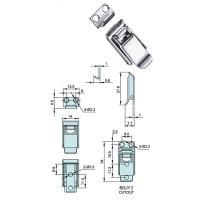China 34mmx14mmx7.7mm Spring Silver Toggle Draw Latch for sale