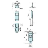 China 34mmx14mmx7.7mm Spring Silver Toggle Draw Latch for sale