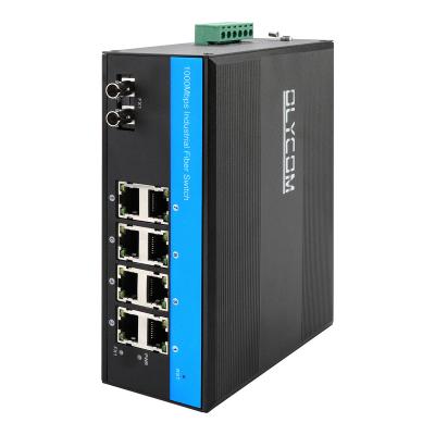 China 8 Port Industrial Gigabit Network Switch Unmanaged ST Fiber Singlemode 30Km DC24V for sale